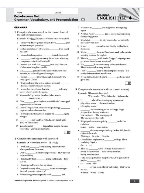 Aef 1st End Of Course Test 4 Pdf