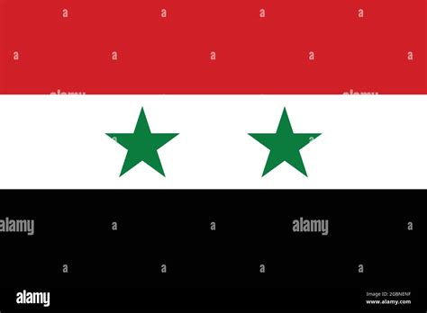 National Flag Of Syria Original Size And Colors Vector Illustration