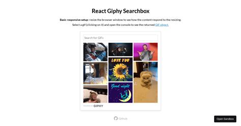 React Giphy Searchbox Codesandbox
