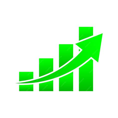 Premium Vector Green Bar Chart With Uptrend Arrow Isolated On White