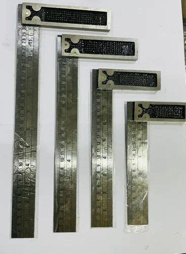 Silver And Black Stainless Steel Agriculture Try Square Ruler Set At Rs