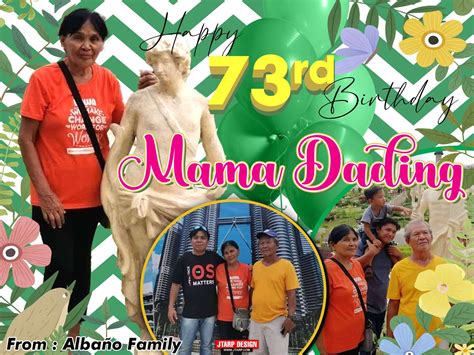 4x3 Happy 73rd Birthday Mama Dading Green Theme