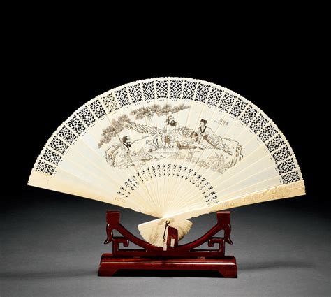 【清 象牙雕人物诗文扇子】拍卖品图片价格鉴赏牙雕雅昌艺术品拍卖网