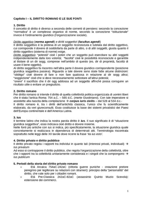 Romano Diritto Riassunti Docsity