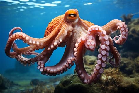 premium photo a curious octopus displaying its intelligence and