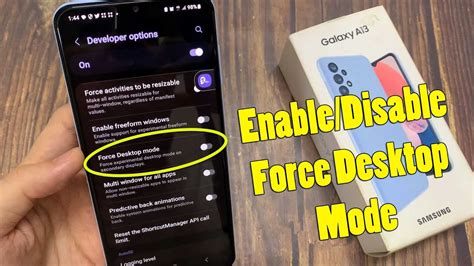 Samsung Galaxy A13 How To Enable Disable Force Desktop Mode YouTube