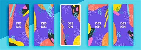 소셜 네트워크 스토리 벡터 일러스트레이션을 위한 트렌디한 편집 가능한 템플릿입니다 소셜 미디어를 위한 디자인 배경 Brand