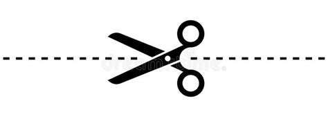 Cut Lines Scissor Black Icon Design Isolated Scissors Cutting Symbol