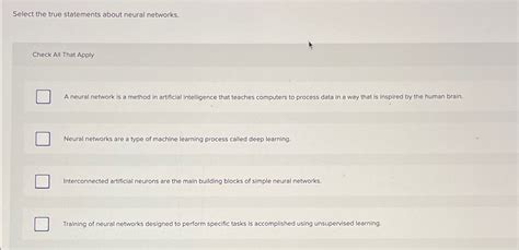 Solved Select The True Statements About Neural