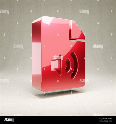 Audio File Icon Gold Glossy Audio File Symbol Isolated On White