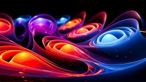 Premium Ai Image Neon Spirals Showcasing Vortex Computations