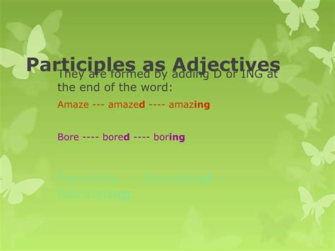 Participles As Adjectives Ppt
