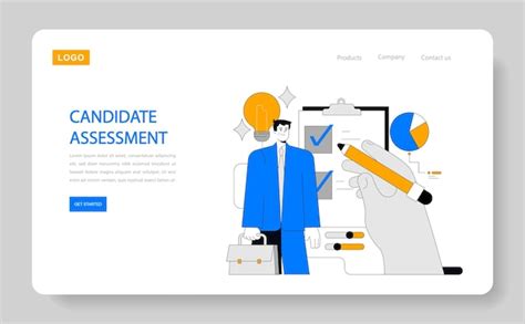 Premium Vector Recruiting Candidates Concept Website Interface Showcasing Candidate Evaluation