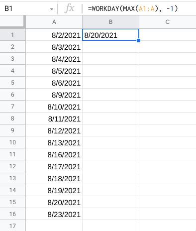 Find MAX DATE DATE In Google Sheets Stack Overflow