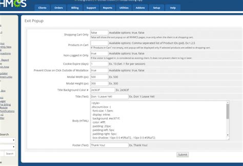 Exit Popup Whmcs Marketplace