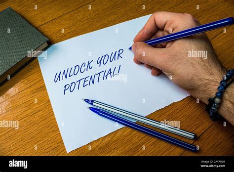 Handwriting Text Writing Unlock Your Potential Concept Meaning Release