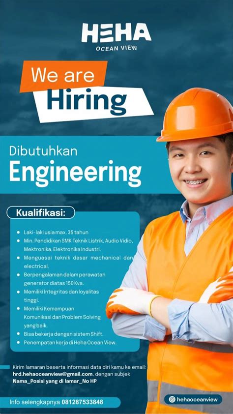 Rochmat Dwi Prasetyo On Linkedin Heha Ocean View We Are Hiring Engineering Placement In Saptosari…