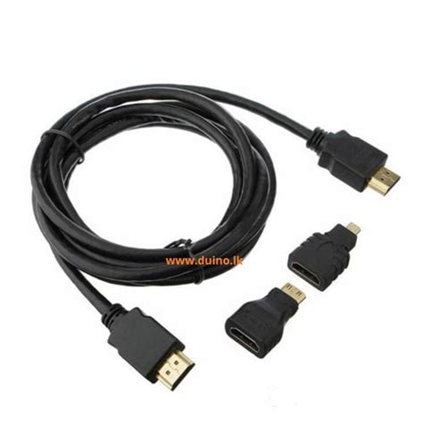 3in1 Hdmi To Mini Micro Hdmi Cable Duinolk The Biggest Arduino Online Store In Sri Lanka
