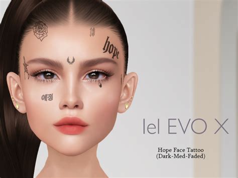 Second Life Marketplace Dishy Hope Face Tattoo Lel Evo X Bom