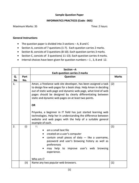 Solution Class 12 Informaticspractices Sample Question Paper Term 2