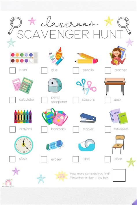 The Classroom Scavenger Hunt Is Filled With School Supplies And Things