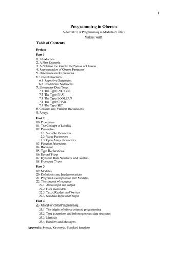 Programming In Oberon Steps Beyond Pascal And Modula Free Download