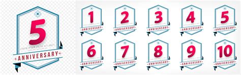 주년 기념 엠 블 럼의 설정 기념일 템플릿 디자인 웹 게임에 대 한 크리에이 티브 포스터 소책자 전단지 전단지 잡지 초대 카드 기념일에 대한 스톡 벡터 아트 및 기타 이미지