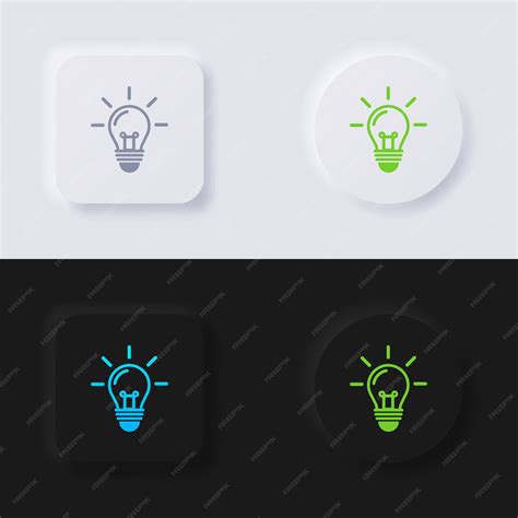 Premium Vector Lightbulb Icon Set Multicolor Neumorphism Button Soft Ui Design For Web Design