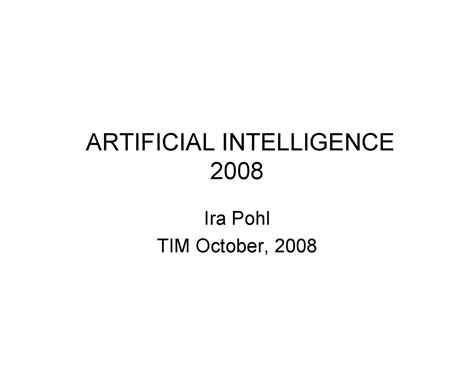 Artificial Intelligence Lecture Slides Ism 101 Docsity