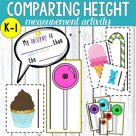 Measurement Activity Comparing Height Measurement Activities Math