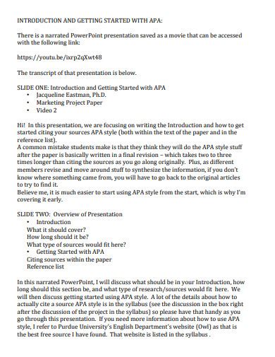 Introduction Apa