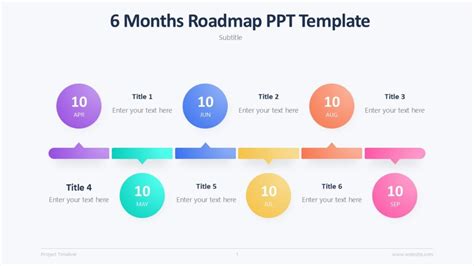 6 Months Roadmap Ppt Template Pptuniverse