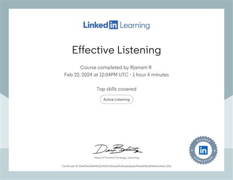 Janani R On Linkedin Certificate Of Completion