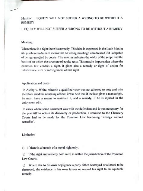 Equity 12 Maxims Pdf