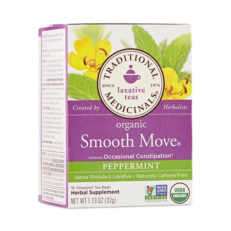 Organic Smooth Move Tea By Traditional Medicinals Thrive Market