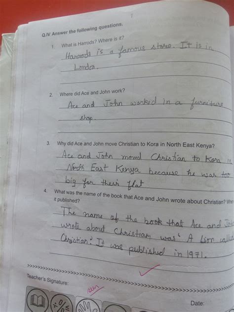 Class 4 English Workbook