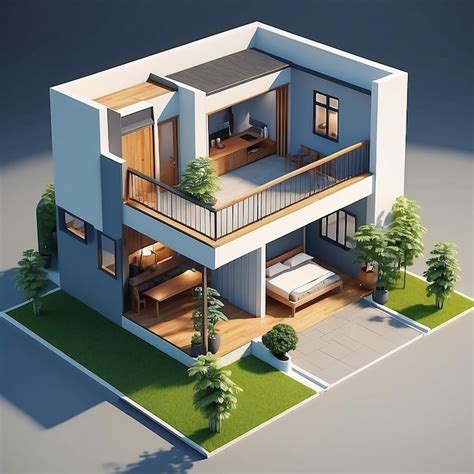 3d Rendering House Premium Ai Generated Image