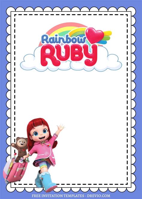 Cool Free Editable 10 Rainbow Ruby And Roller Canva Birthday