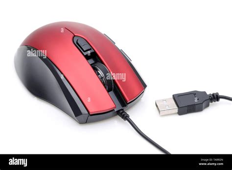 Computer Mouse With USB Cable Isolated On White Background Stock Photo Alamy