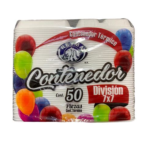 Contenedor Térmico Con División Blanco Reyma 8x8 50 Piezas Nacional