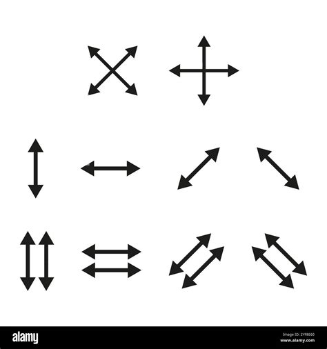 Arrow Icons Directional Vector Shapes Multi Angle Black Arrows