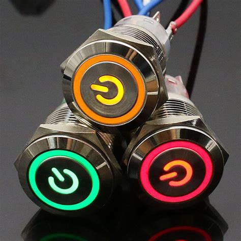 Pulsador 19mm Con Led Ip68 Blanco 230vac Tecnoteca