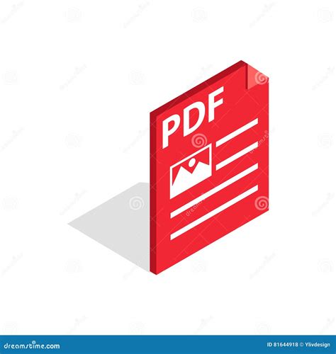 Document File Format PDF Icon Isometric 3d Style Stock Vector