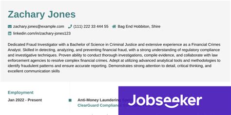 Fraud Investigator Resume Writing Guide And Tips Jobseeker