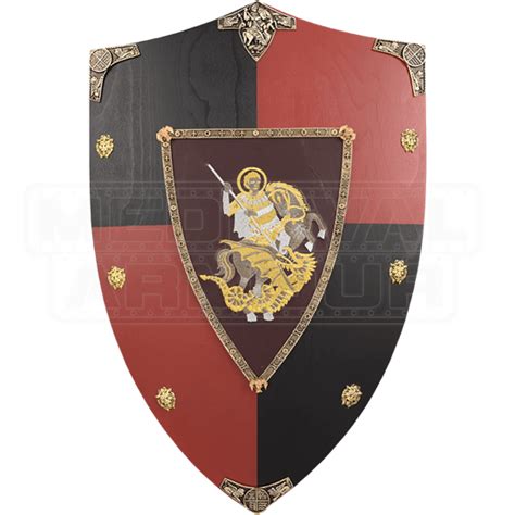 Black Prince Wooden Shield Ag871 By Medieval Armour Leather Armour