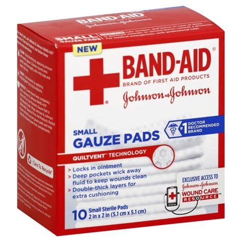 Band Aid Small Quiltvent Gauze Pads Products Lowes Foods To Go