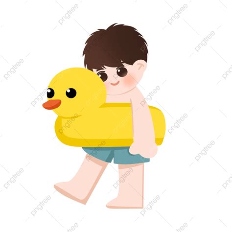 여름 일러스트 만화 수영복 남자 수영 벡터 그림 여름 손으로 그린 만화 Png 일러스트 및 Psd 이미지 무료 다운로드