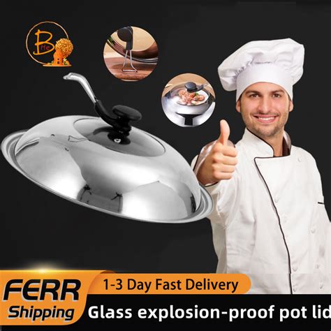 40cm Glass Visual Lid Takip Ng Kawali Stainless Pot Cover Kawali Cover