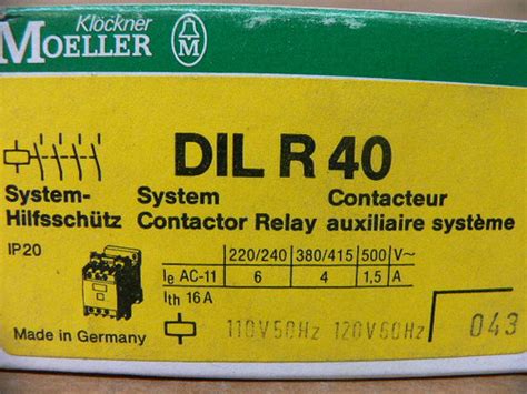 Klockner Moeller Dil R 40 Contactor Nib Fen Industrial