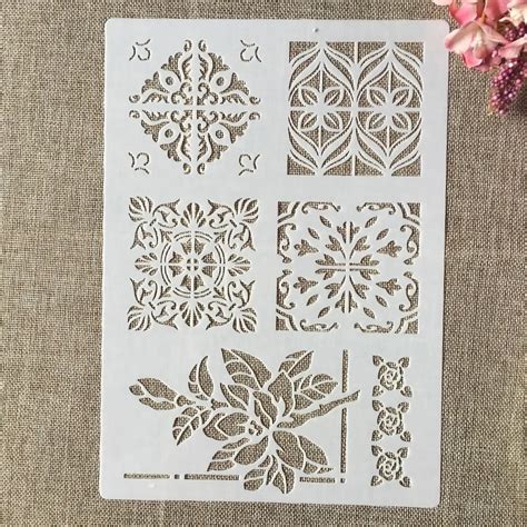 A4 29cm 창 사각형 프레임 꽃 Diy 겹쳐 스텐실 벽화 스크랩북 색소 엠보싱 앨범 장식 템플릿stencils Aliexpress